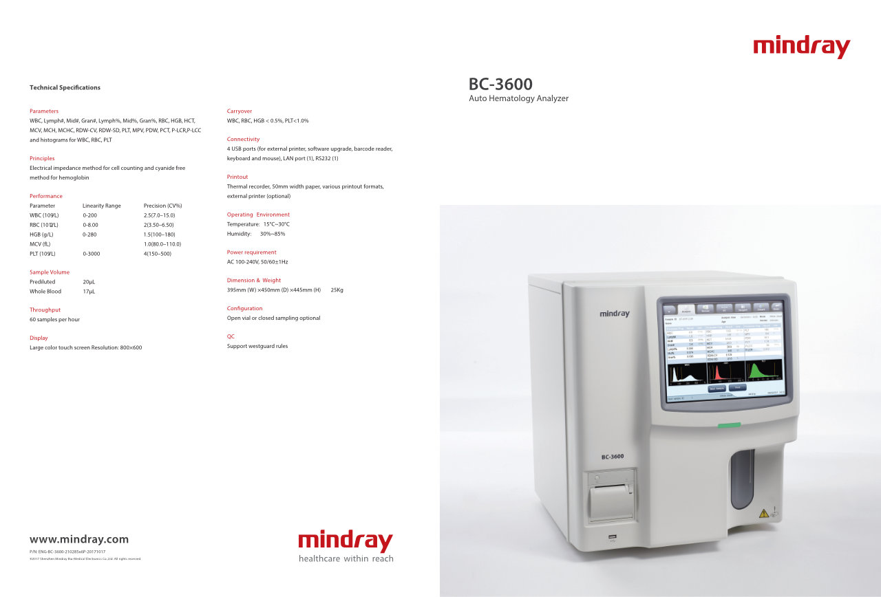 BC-3600 | 3-Diff Hematology Systems| Mindray India - Mindray India BC-3600 | 3-Diff Hematology Systems| Mindray India - Mindray India
